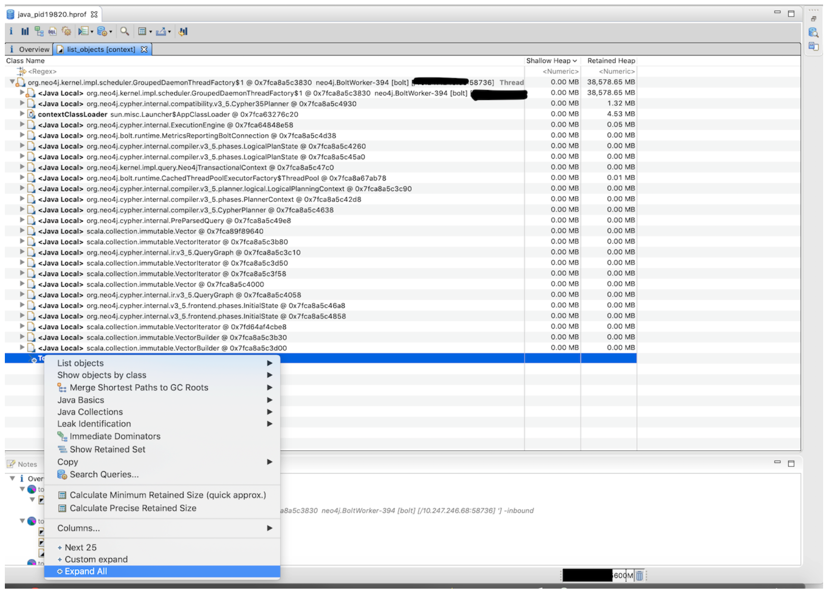 Analyzing a java heap dump